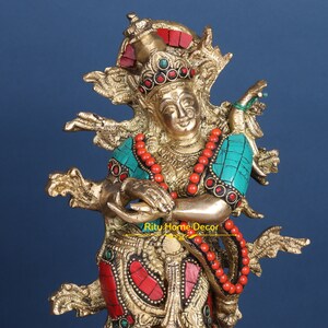 Brass Radha Statue - 12 Inch Radha Idol - Hindu Religious Love Symbol ...