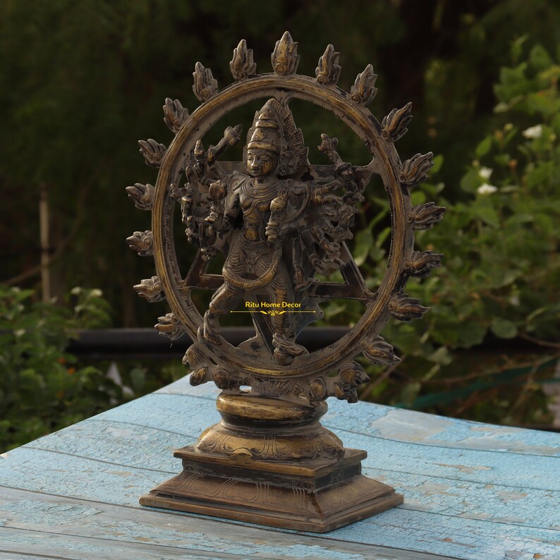 Sudarshan Chakra Statue in Brass - Narayana Weapon - Narsimha Sculpture ...