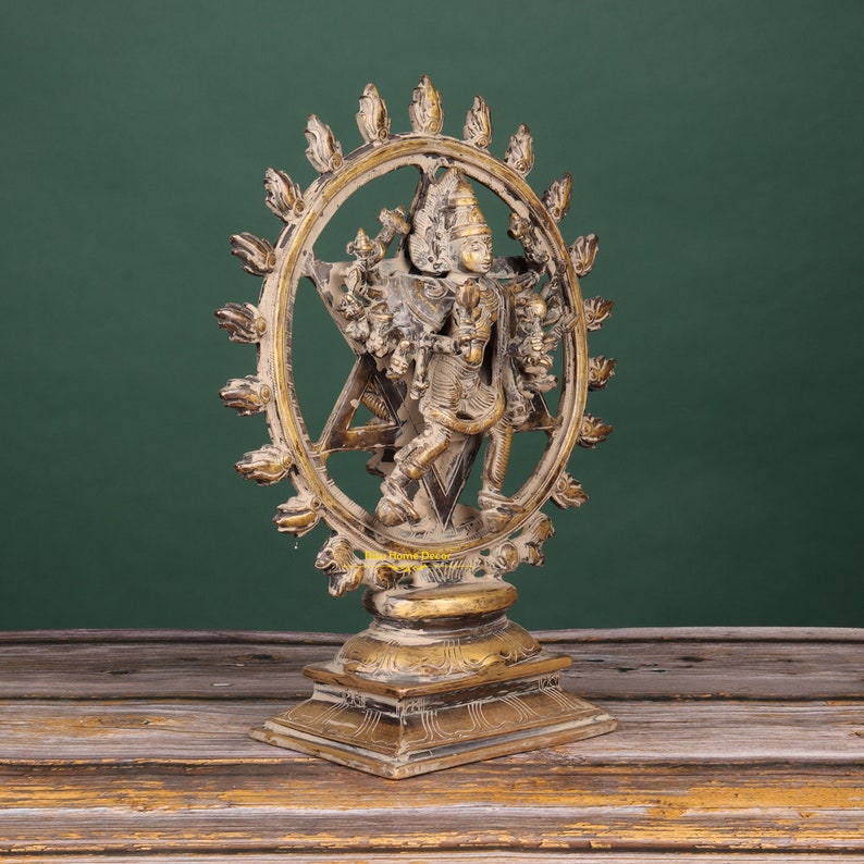 Sudarshan Chakra Statue in Brass - Narayana Weapon - Narsimha Sculpture ...