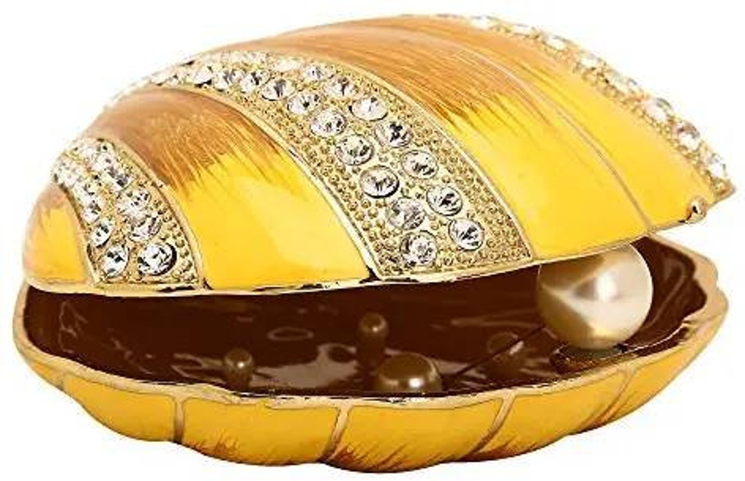 Wish Box for Home Decor in Shape of Shell With Pearl Inside Beautiful ...