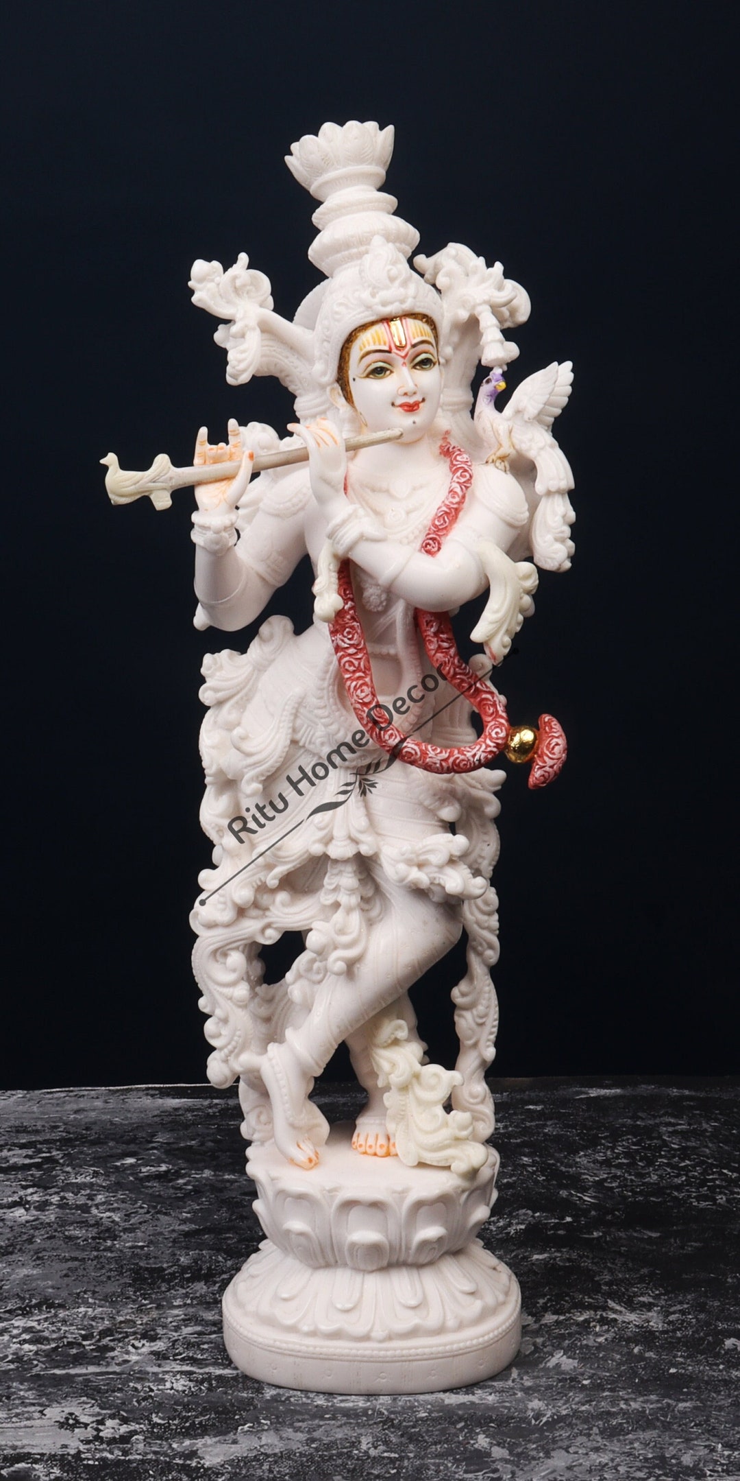 Lord Krishna 14 White Idol God Madhav Statue Hindu - Etsy