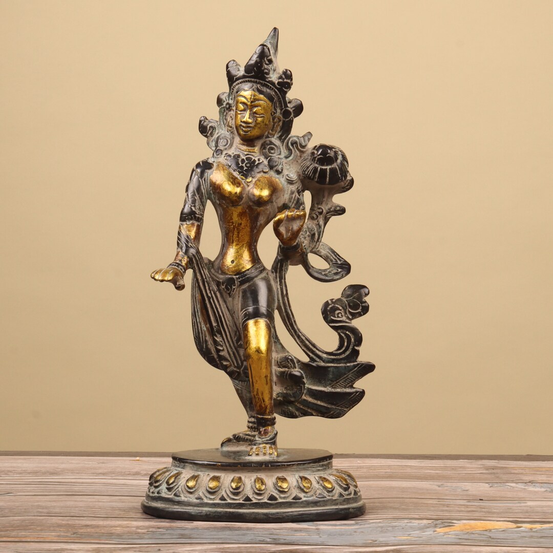 Brass Goddess Tara Statue - Standing Tara Idol for Worship - 23 CM ...