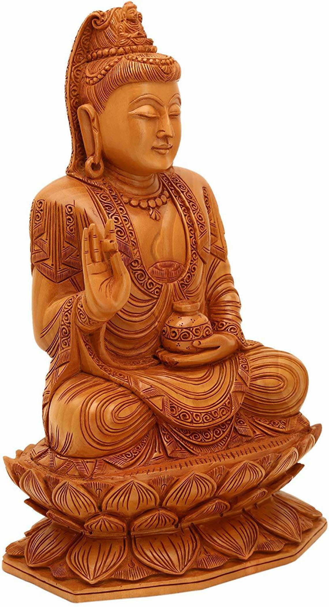 Lord Buddha Statue Wooden Buddha Sculpture Medicine Buddha | Etsy