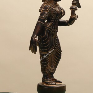 Brass Goddess Meenakshi Devi Statue - Antique Finish Bhudevi Form Idol ...