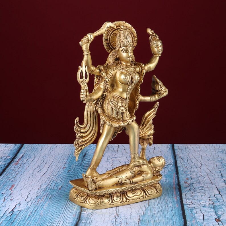 Brass Maa Kali Statue 10 Mother Kalika Sclutpure Shiva - Etsy