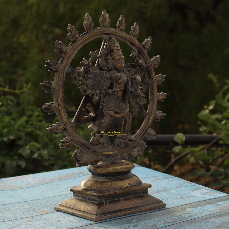 Sudarshan Chakra Statue in Brass - Narayana Weapon - Narsimha Sculpture ...
