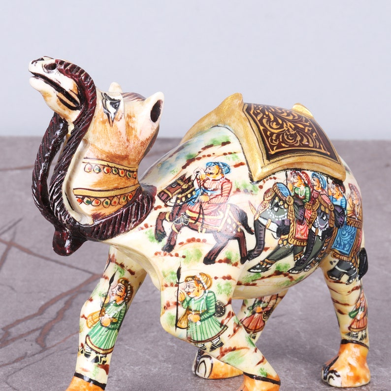 Camel Multicolor 6" Statue - Ship of Desert Animal Figurine - Hand ...