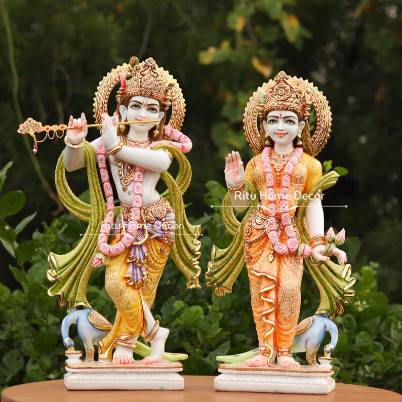 Radha Krishna Statue Radhika Madhav Deity Gopal Gopi - Etsy