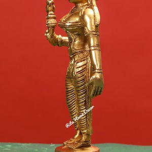 Brass Goddess Meenakshi Devi 8" Statue - Bhudevi Form Idol Lord Vishnu ...