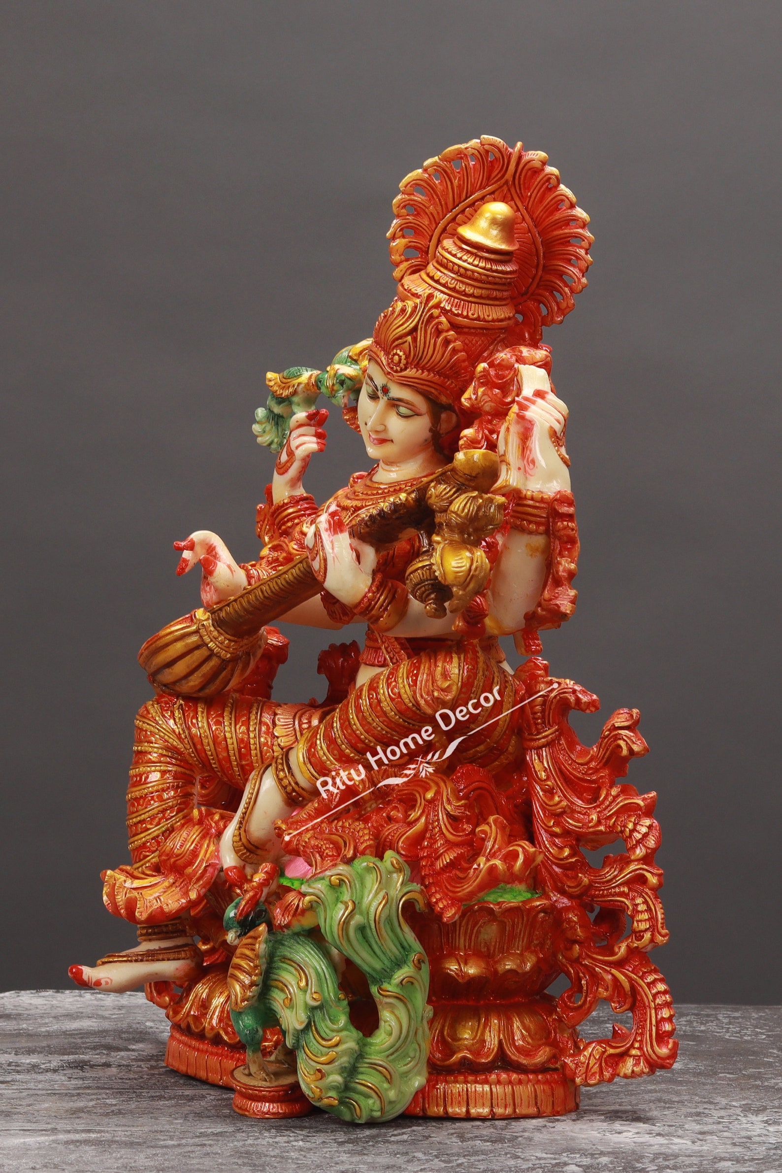 Goddess Saraswati Statue Maa Sharda Idol Ma Sarasvathi Figurine Mother ...