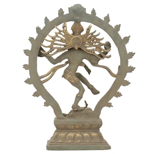 Brass Nataraj Statue - Dancing Shiva Nataraj Idol - Antique Finish ...