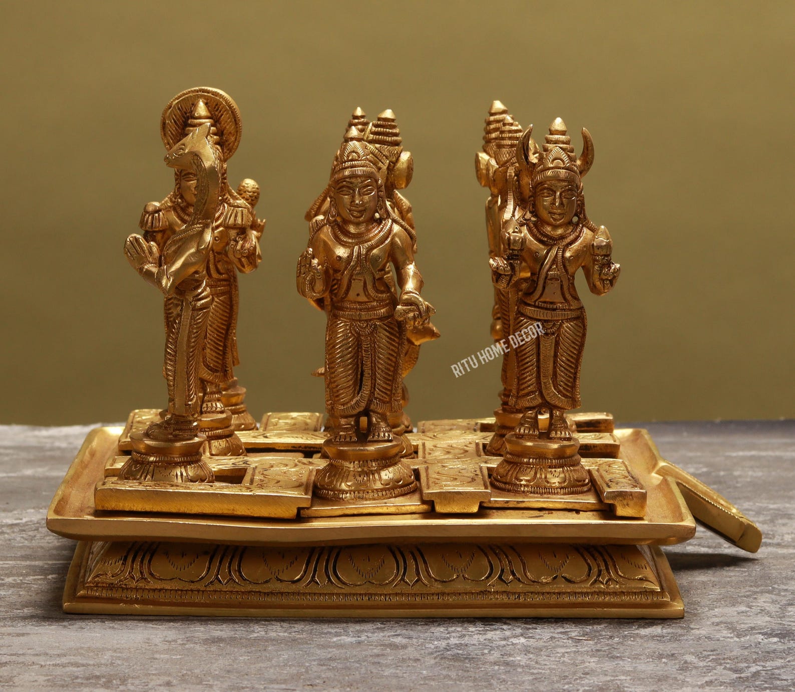 Brass Navgrah Idol Set, 9 Nav Grah Brass Sculpture, Navagrah Sculpture ...