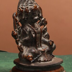 Brass Lord Panchmukhi Hanuman Idol - 6.8" Five Face Hanuman Statue ...