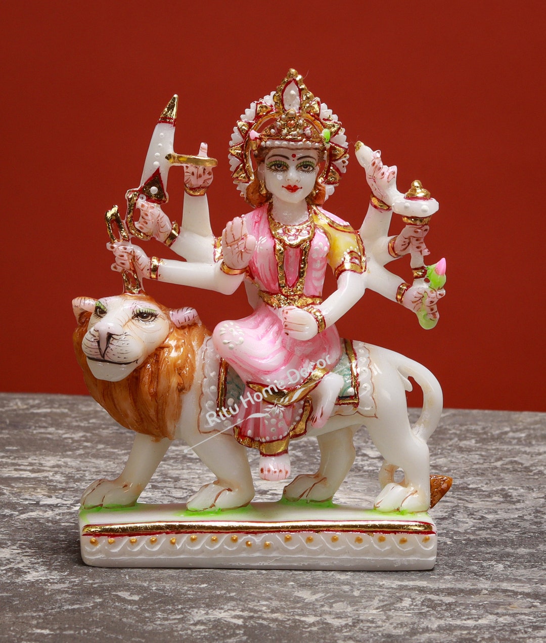 Maa Durga 6 Statue Maa Jagdamba Idol Lion Mount Adi Shakti Statue Ma ...