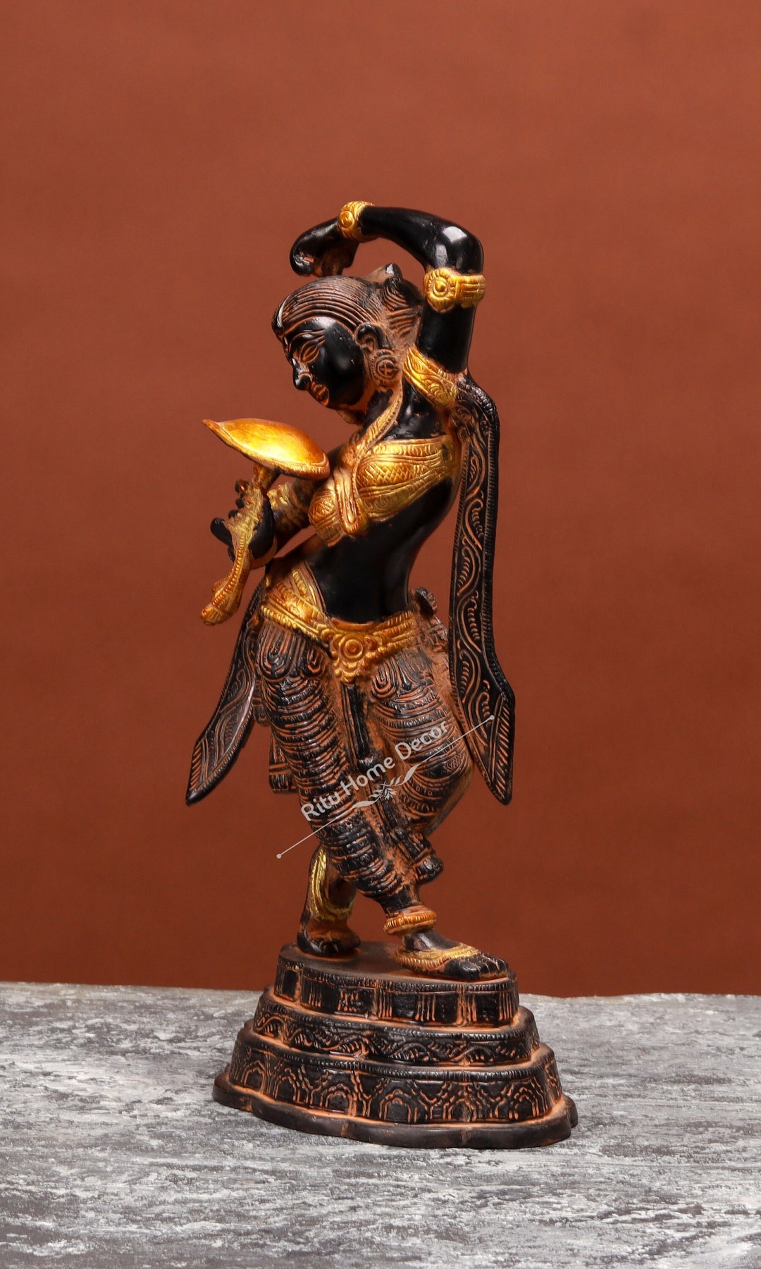 Brass Shringar Lady Statue - Antique Finish Look Indian Women Figure ...