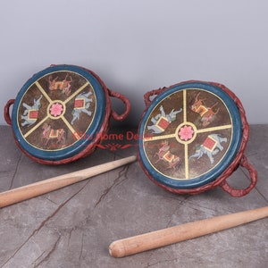 Nagada With Elephant Painting - Home Decor Music Instrument - Door ...