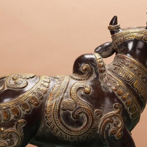 Brass Nandi Statue With Stone Work , Lord Shiva Wagon Sculpture ...