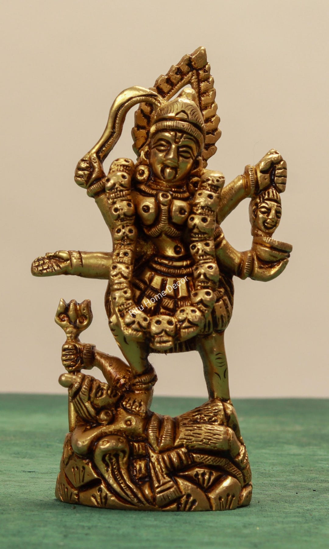 Brass Kali Statue - Kalika Shiva Sculpture - Maa Kali 5" Figurine ...