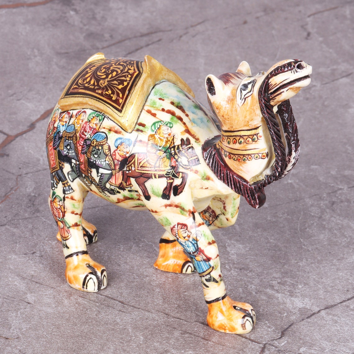 Camel Multicolor 6" Statue - Ship of Desert Animal Figurine - Hand ...