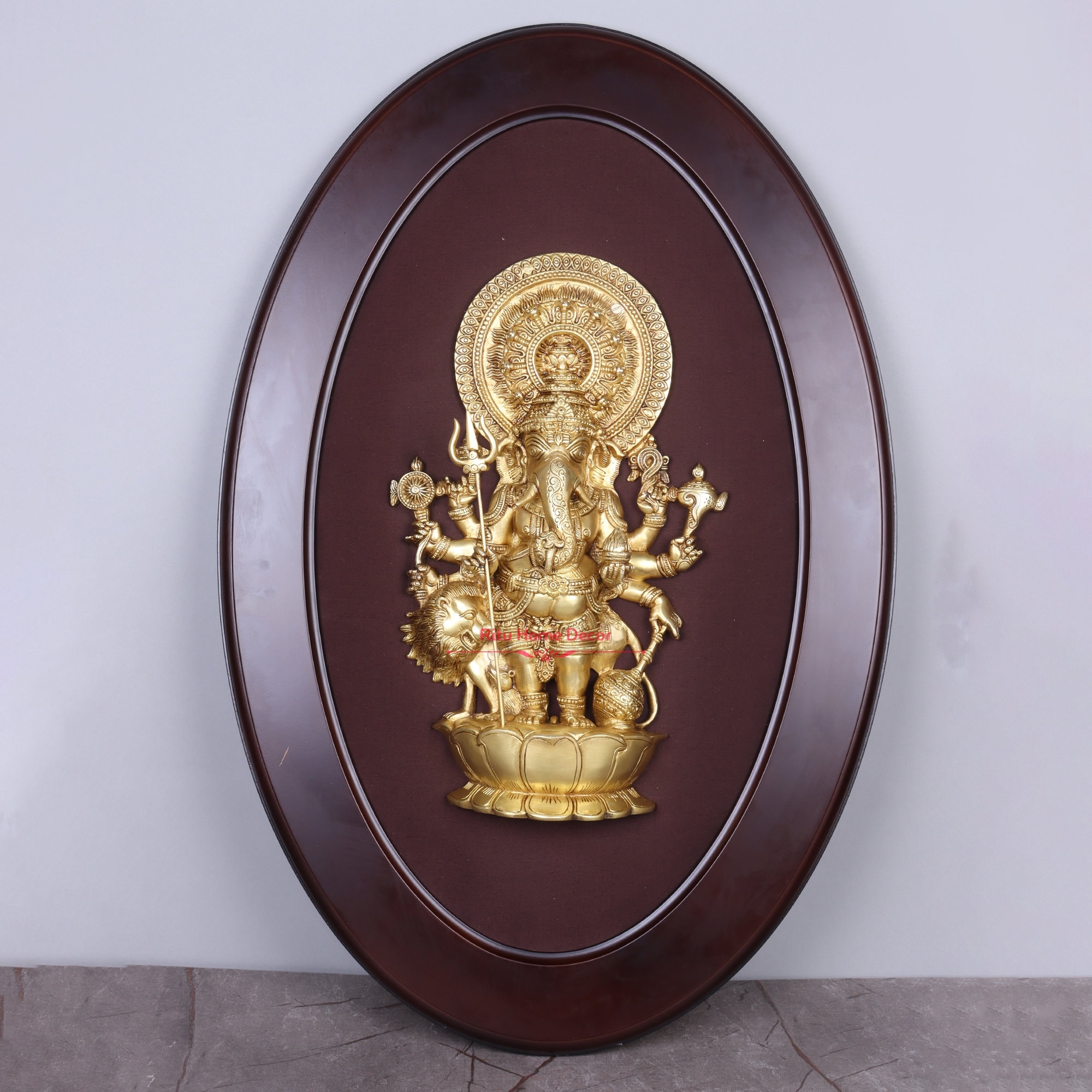 Dhristi Ganesh Statue With Wooden Frame - Ganesh 79 CM Wall Hanging ...