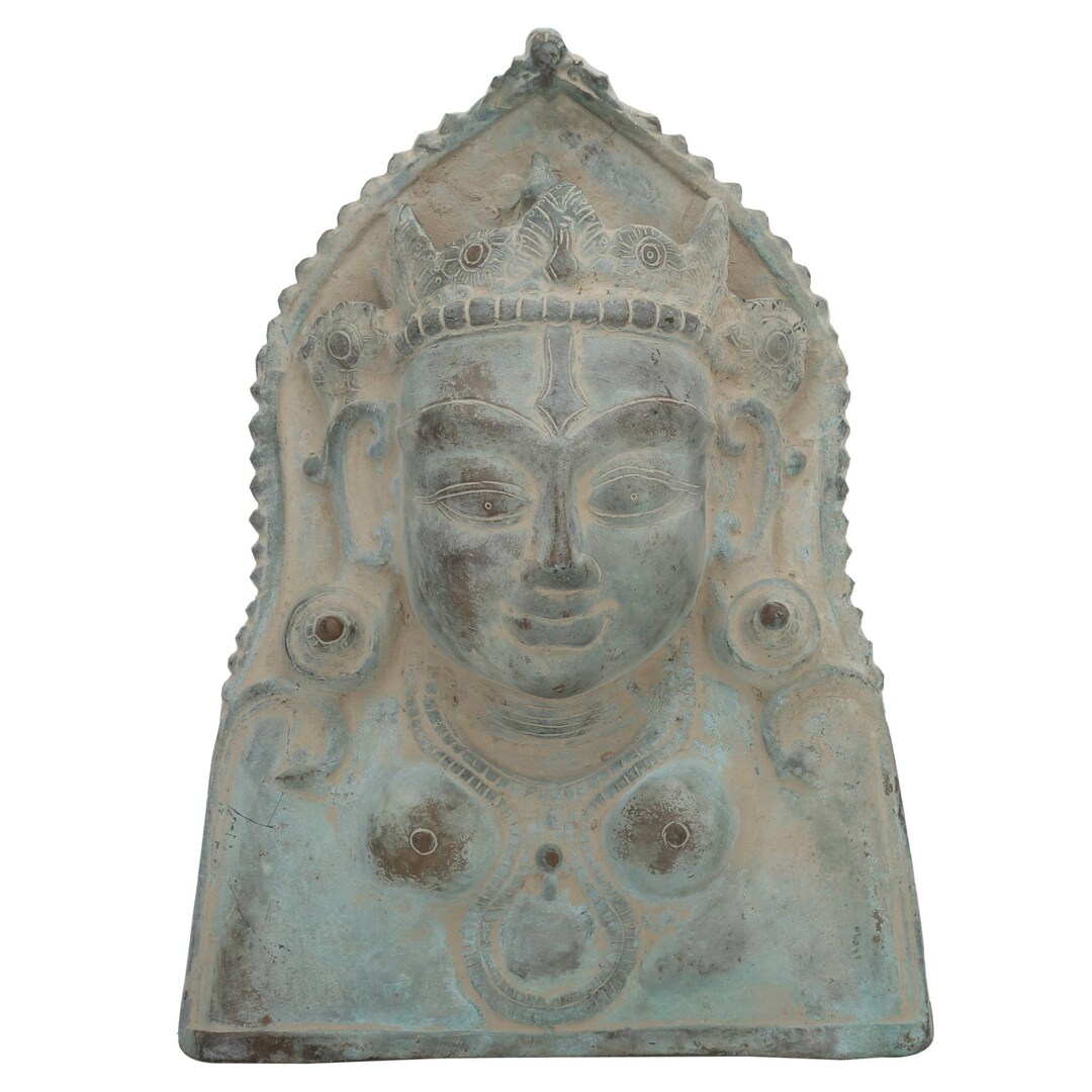 Brass Devi Parvati Head Bust - Maa Gauri Mask for Wall Hanging - Devi ...