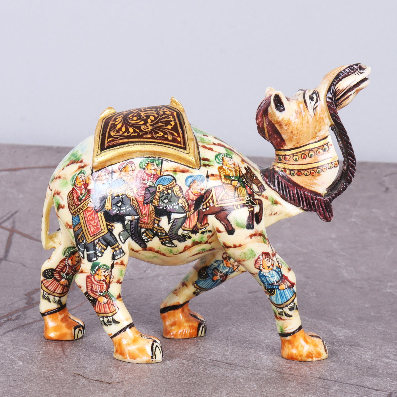 Camel Multicolor 6" Statue - Ship of Desert Animal Figurine - Hand ...