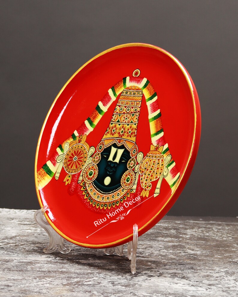 Tirupati Balaji Painting on Wooden Plate - Lord Vanketash Figurine - Etsy