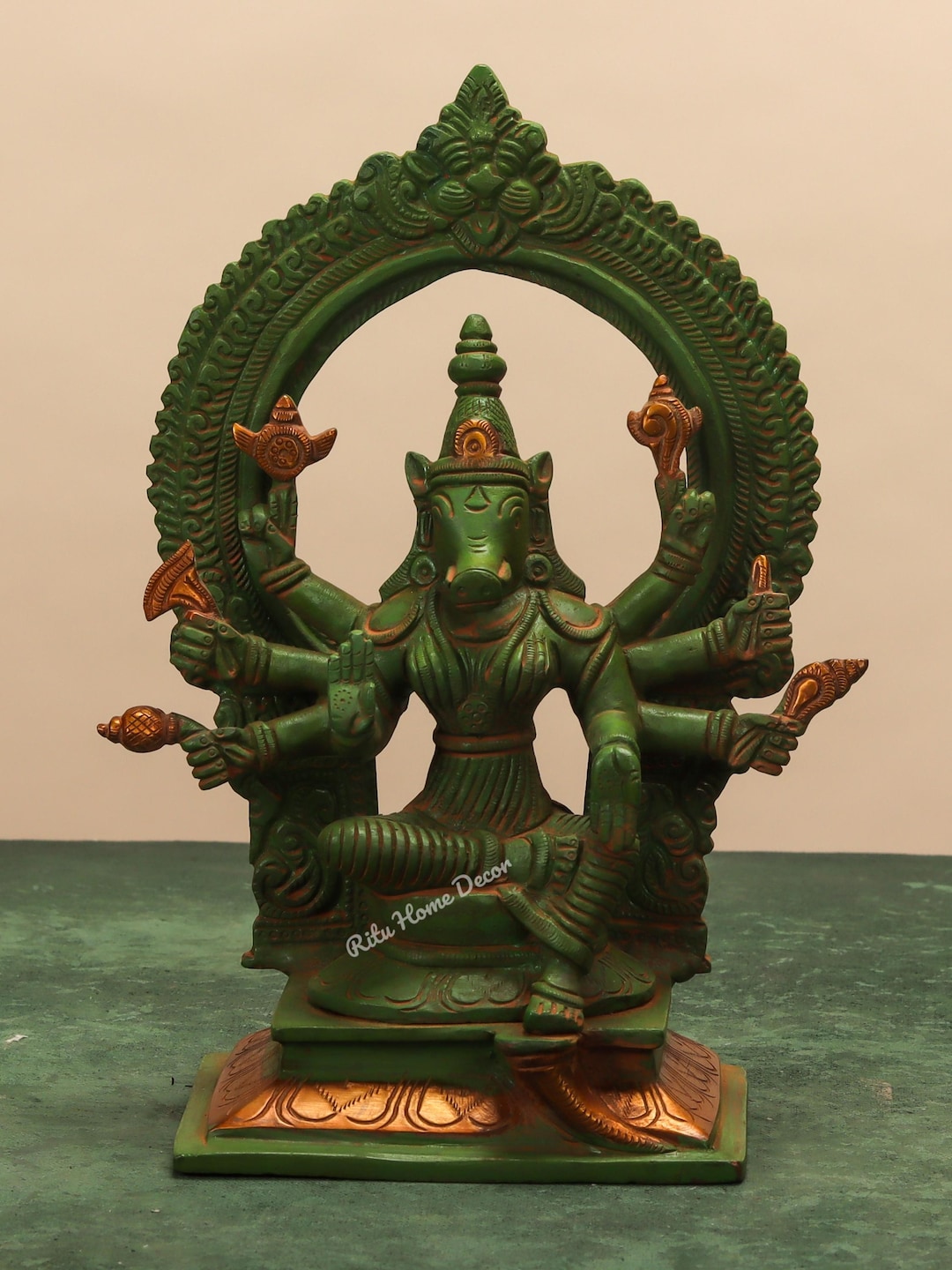 Brass Varahi Devi Statue - Barahi Ma Sculpture - Matrikas - Dandini ...