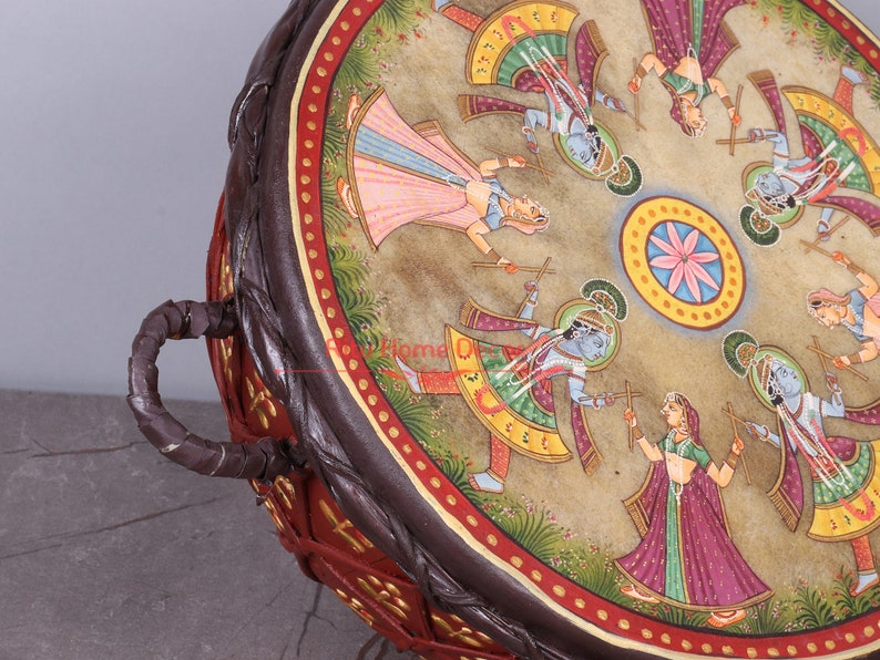 Hand Painted Nangara Drum for Home Décor Krishna Radha and - Etsy
