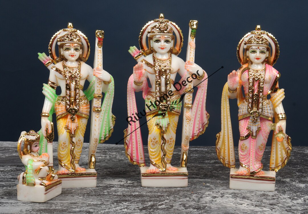 Lord Rama Darbar 9" Sculpture - Bhagwan Ram Statues - Ram Sita Lakshman ...