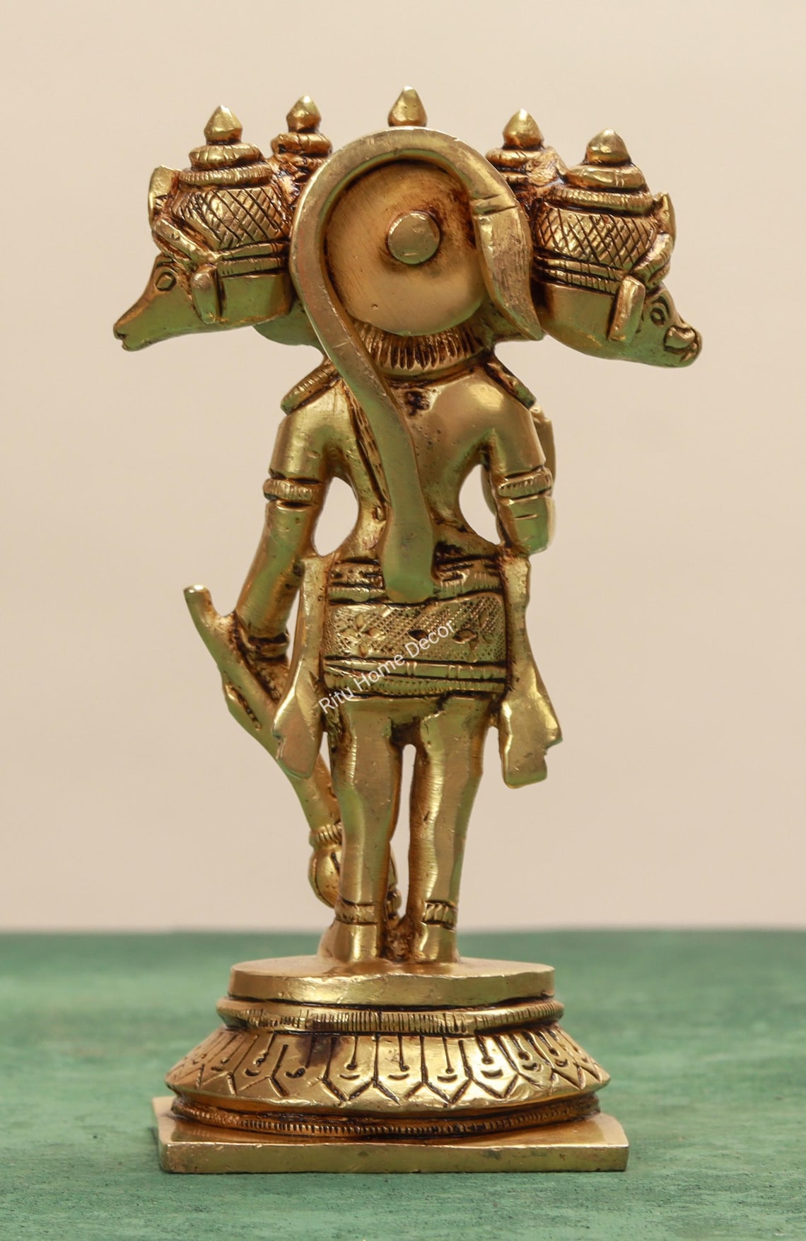 Brass Lord Panchmukhi Hanuman Idol - 5" Inch Small Five Face Hanuman ...