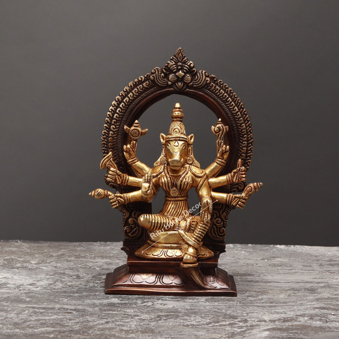 Brass Varahi Devi Statue - Barahi Ma Sculpture - Matrikas - Dandini ...