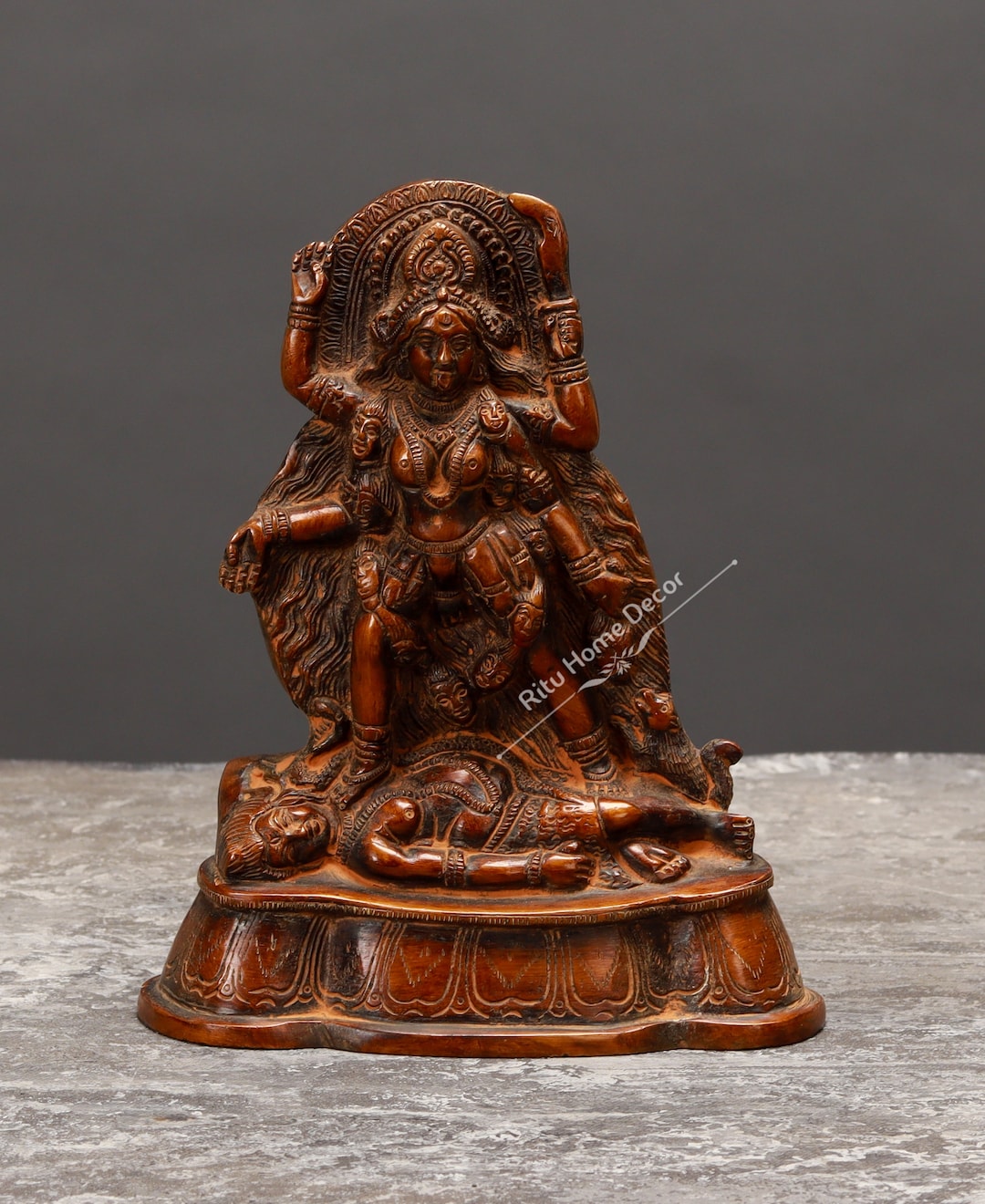 Maa Kali Brass Antique Finish Statue Goddess Kalika Idol Adishakti ...
