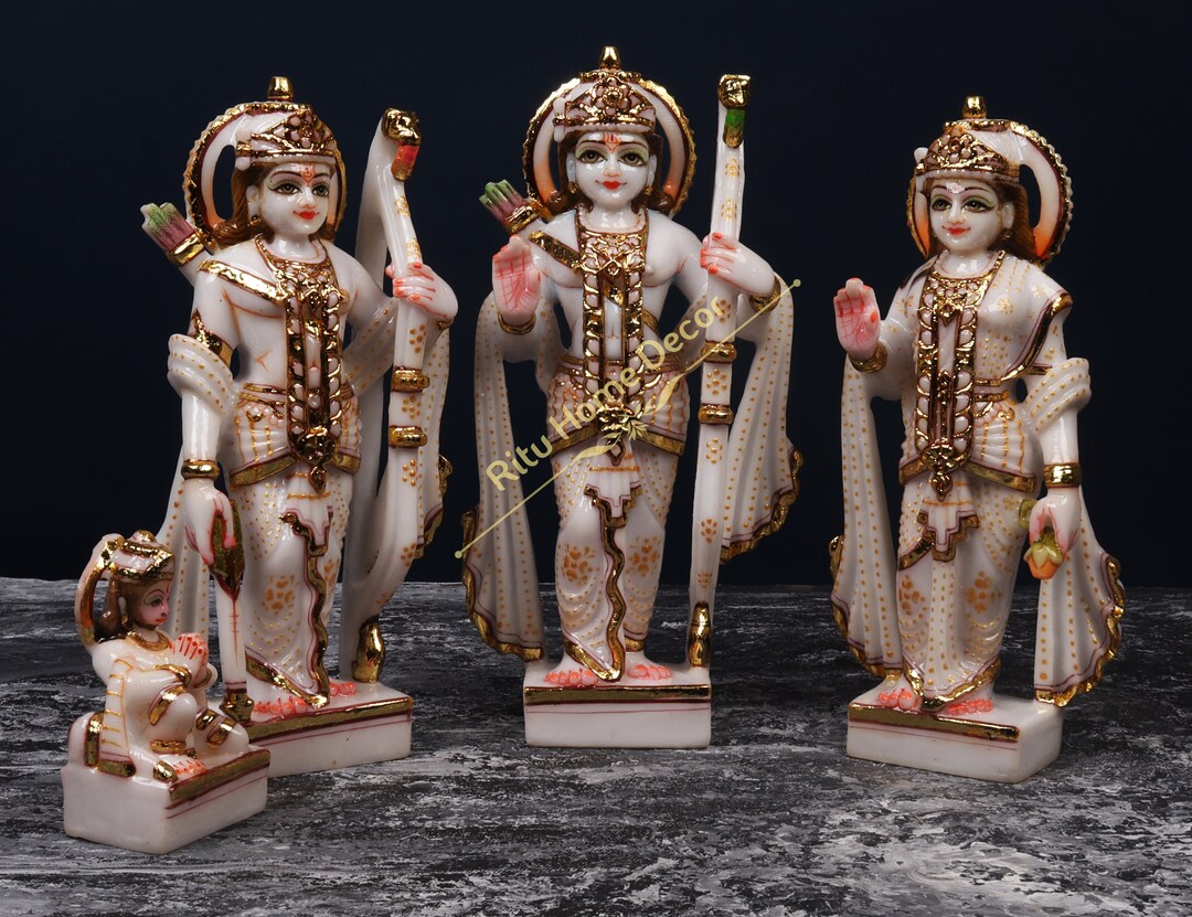 Lord Rama Darbar 9 White Gold Sculpture Bhagwan Ram - Etsy