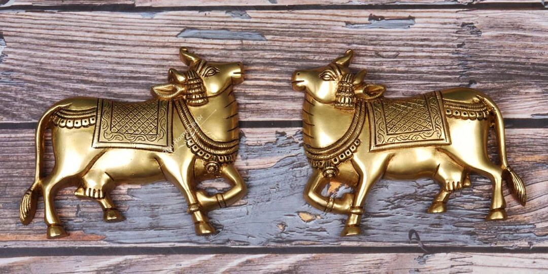 Brass Cow Wall Hanging Pair- Brass Holy Cow Home Decor - Showpiece for ...