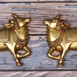 Brass Cow Wall Hanging Pair- Brass Holy Cow Home Decor - Showpiece for ...