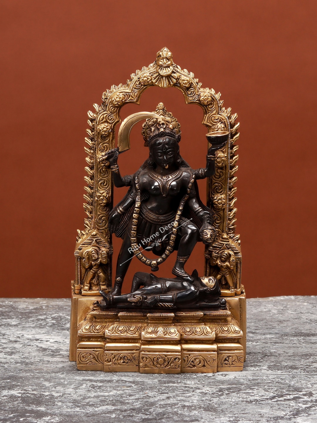 Maa Kali Brass Statue - Maa Durga Deity - Devi Jagdamba Statue - Hindu ...