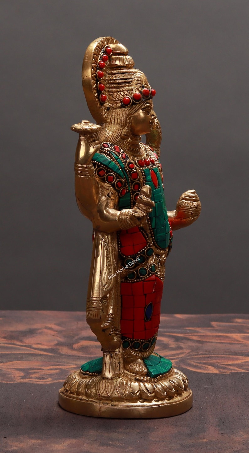 God Dhanvantari Statue - 8" Brass Lord Dhanvanthri Idol - Dhanwantri ...