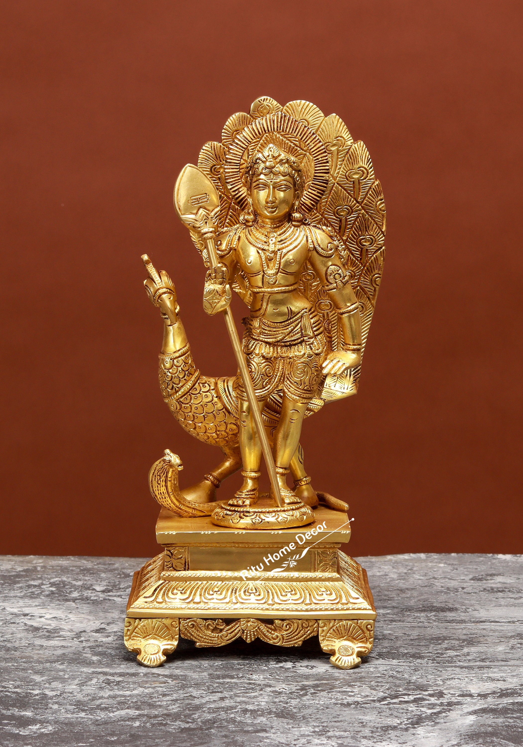 Lord Murugan Statue Brass Murugan Swamy Sculpture Kumaraswamy Idol God ...