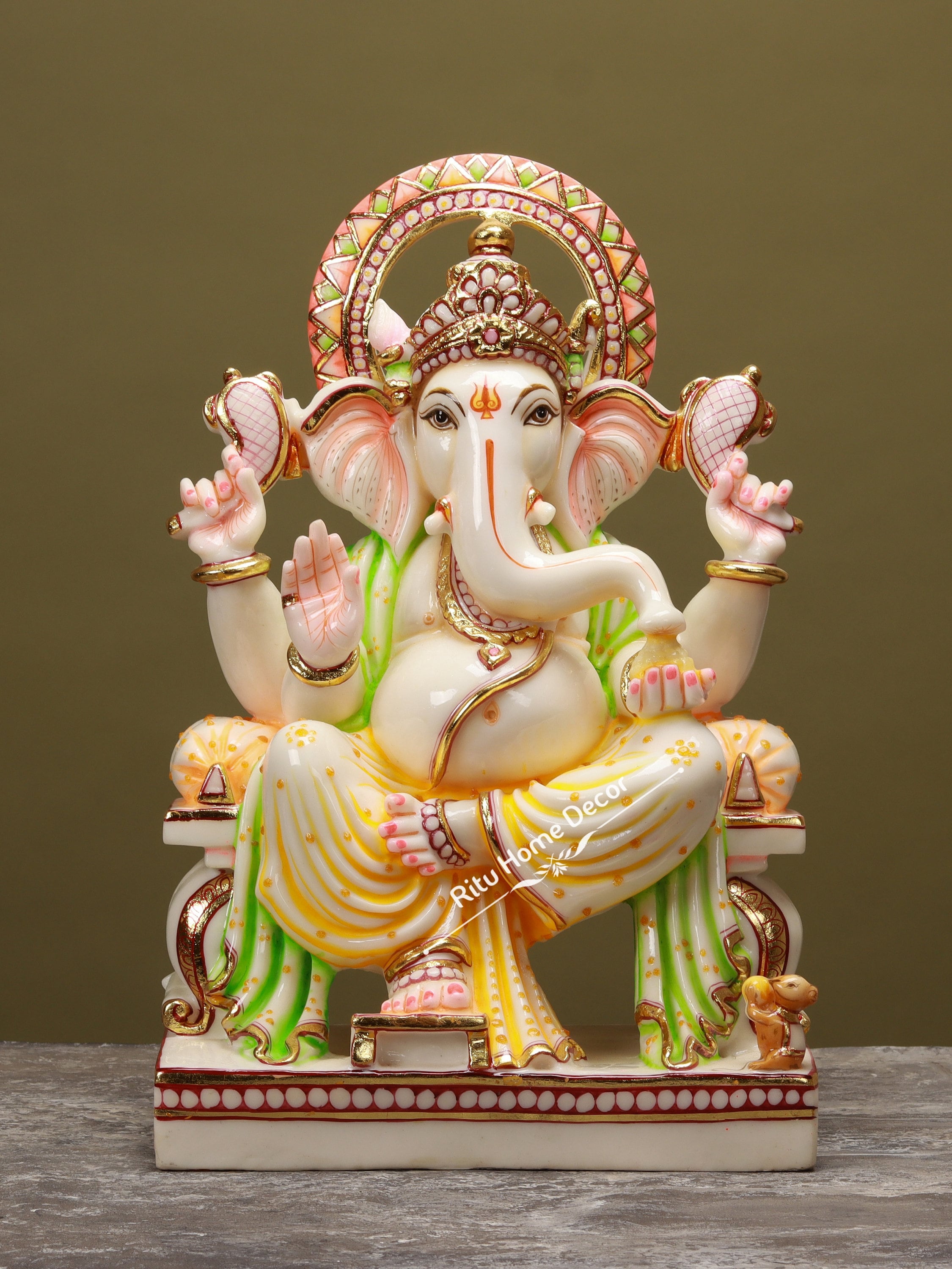 Lord Ganesh Statue 18 Ganpati Sculpture Hindu Religious God Idol Elephant Head God Moorti Large Vinayak Figurine Big Gajanan Gift Etsy