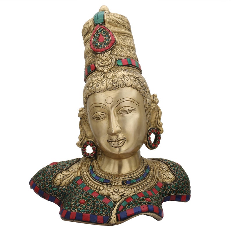 Brass Goddess Parvati Statue Maa Gauri Head Bust Ma Shakti - Etsy