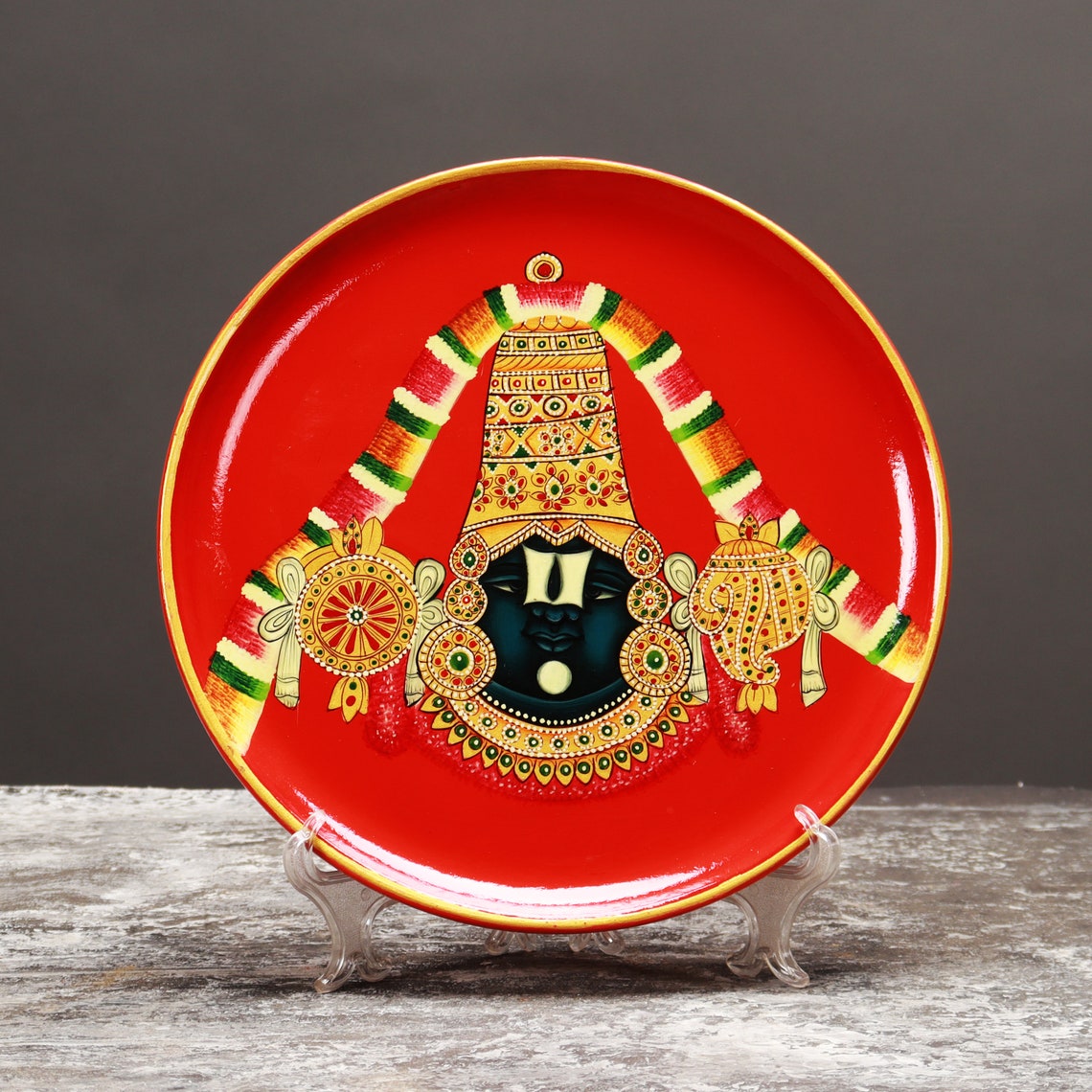 Tirupati Balaji Painting on Wooden Plate - Lord Vanketash Figurine - Etsy