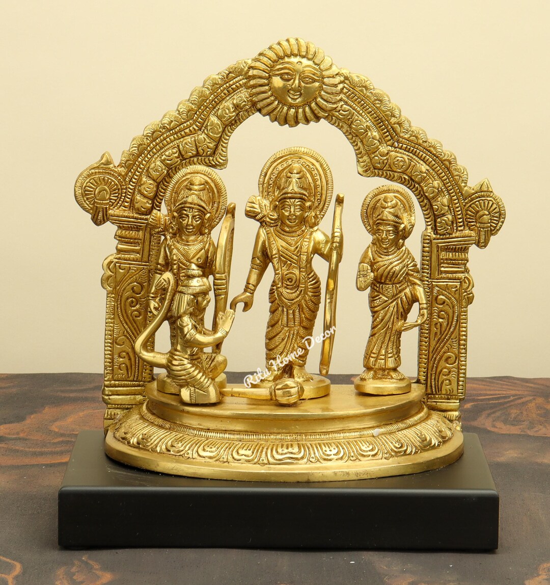 Brass Lord Ram Darbar Statue - Standing Ram Sita Sculpture - Rama ...