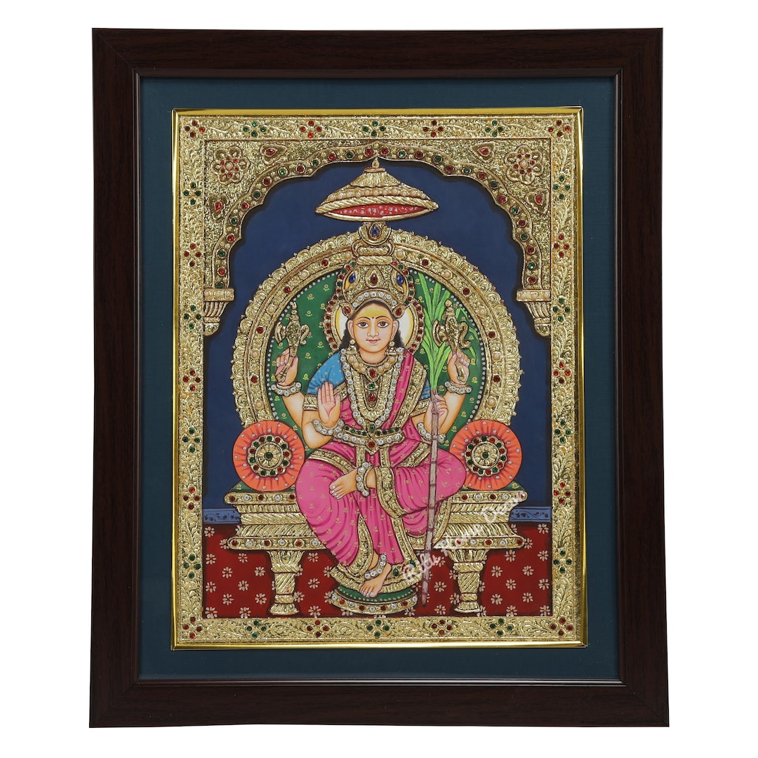 Tanjore Style Goddess Lalitha Devi Painting - Hindu God Goddesses Art ...