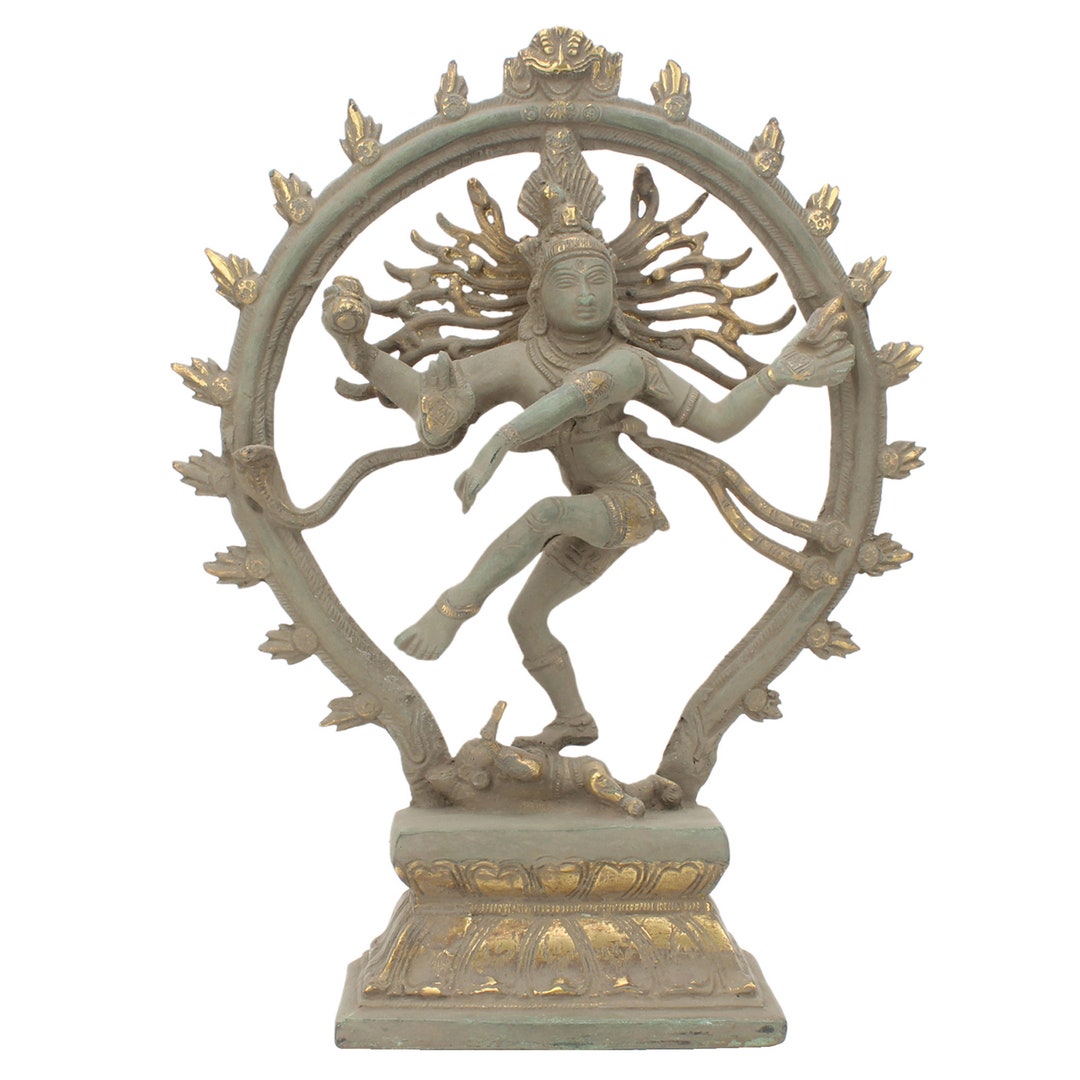 Brass Nataraj Statue - Dancing Shiva Nataraj Idol - Antique Finish ...