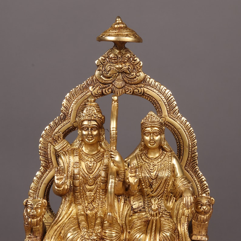 Brass Lord Ram Darbar Statue Ram Sita Sculpture Rama - Etsy