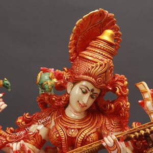 Goddess Saraswati Statue - Maa Sharda Idol - Ma Sarasvathi Figurine ...