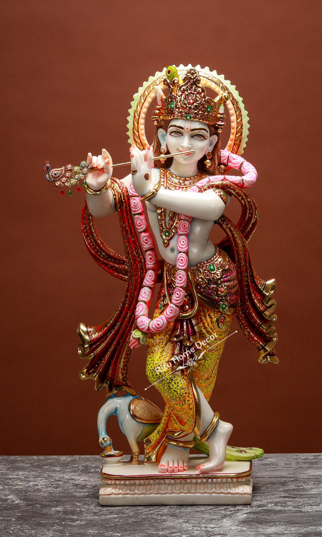 Lord Krishna Statue Radha Madhav Deity Gopal Gopi Sculpture God Idols ...