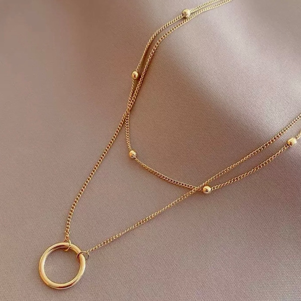 Gold Layered Necklace - Etsy