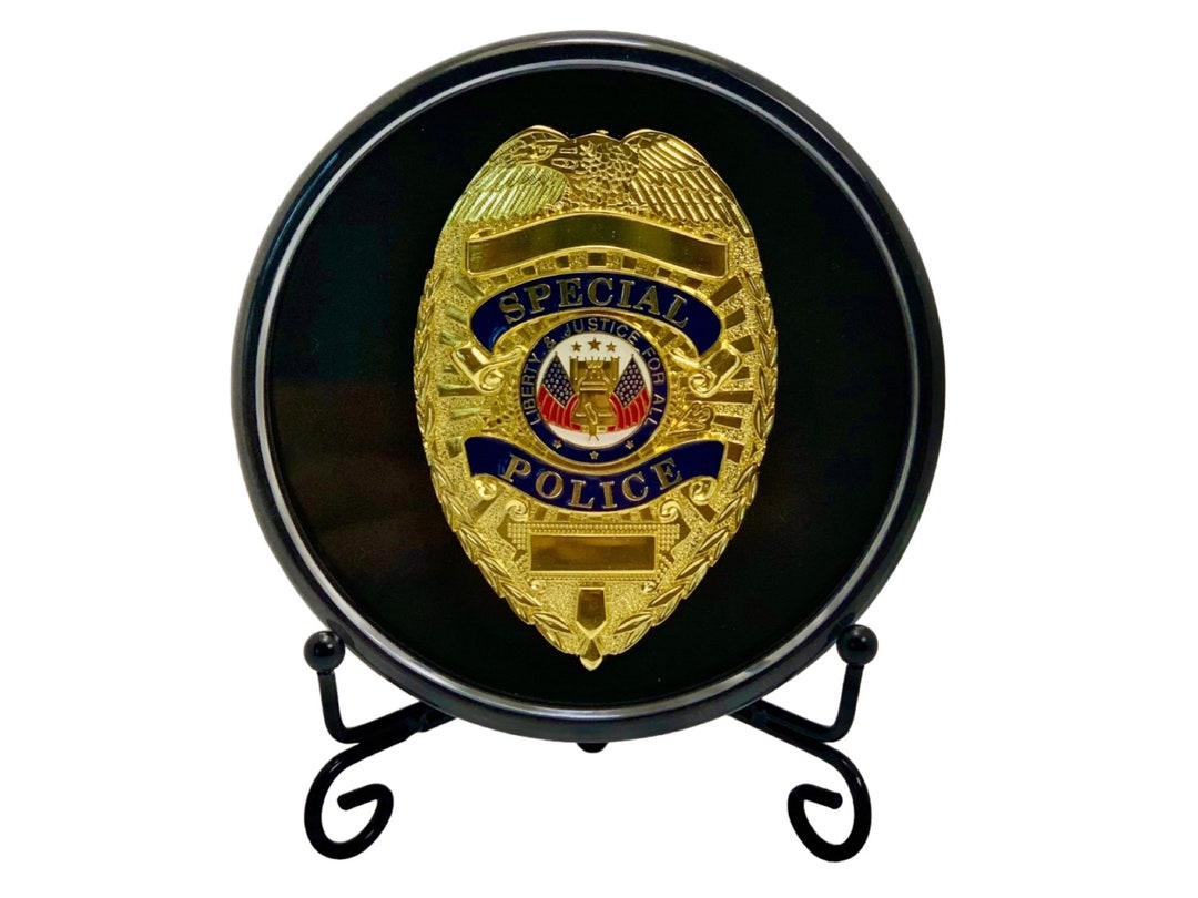 Kudos Badge Display Case With Stand Firefighter Badge Holder and Police ...